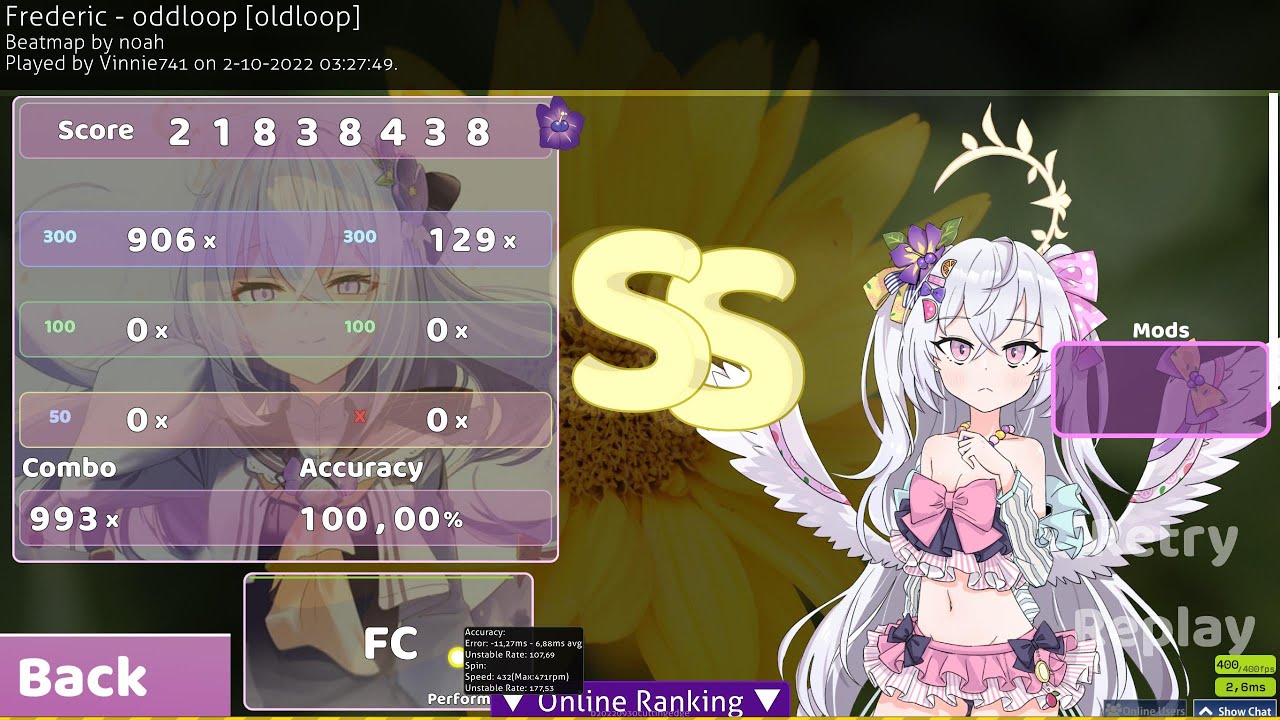 【osu!】FREDERIC - oddloop [oldloop] +NM SS #10 GLB #1 BE #1 NM lb - YouTube