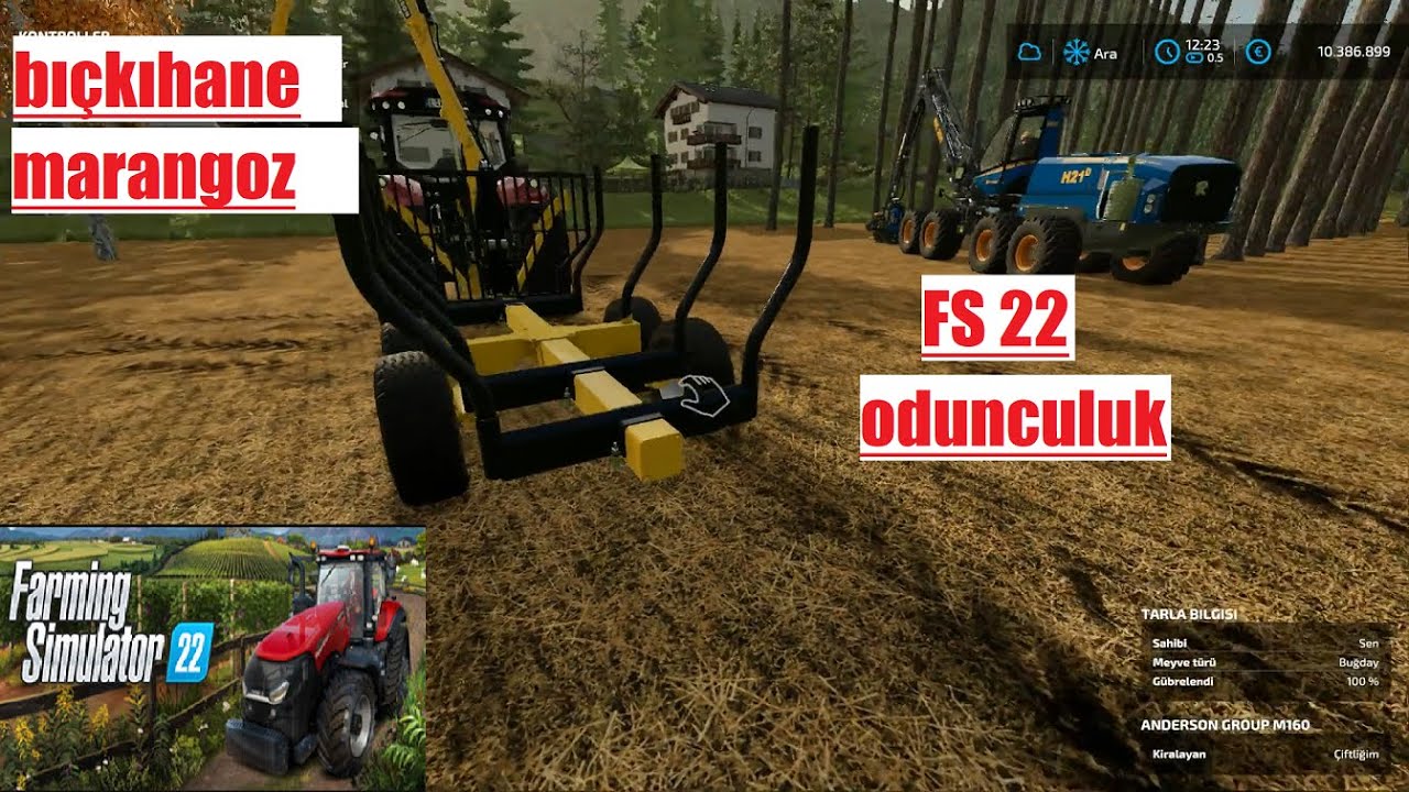 farming simulator 22 - odunculuk döşeme mobilya kereste - YouTube