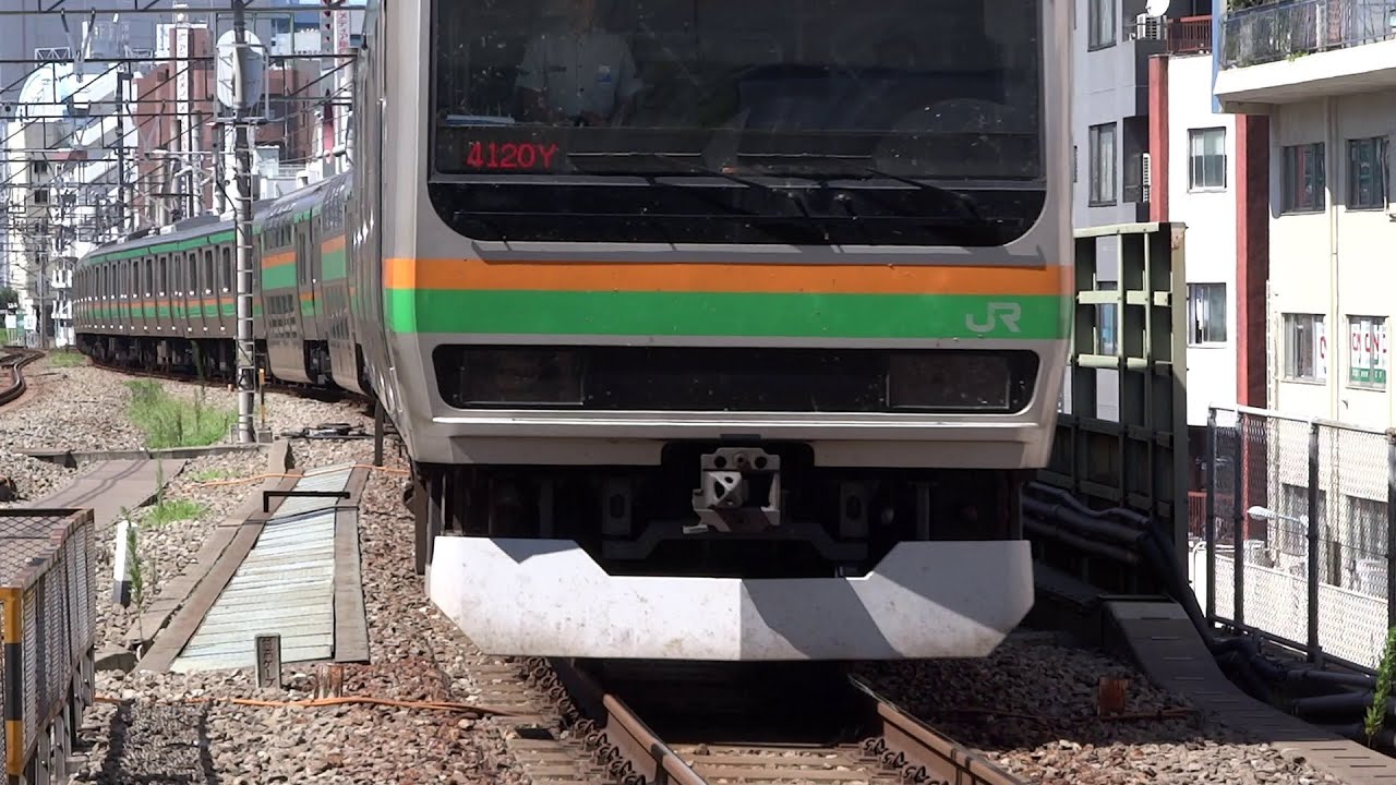 E231系フル編成恵比寿駅到着/JR E231-1000 series at Ebisu Sta./2013.08.27 - YouTube