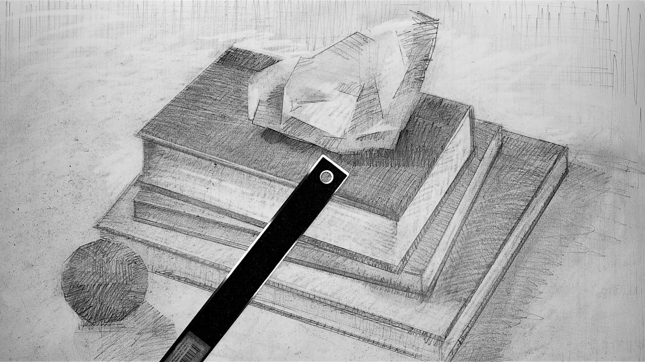 how to draw some books (using cross hatching) #2 - YouTube