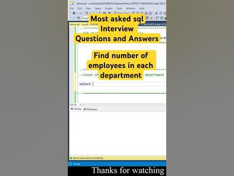 How to find number of employees in each department #shorts #sql # ...