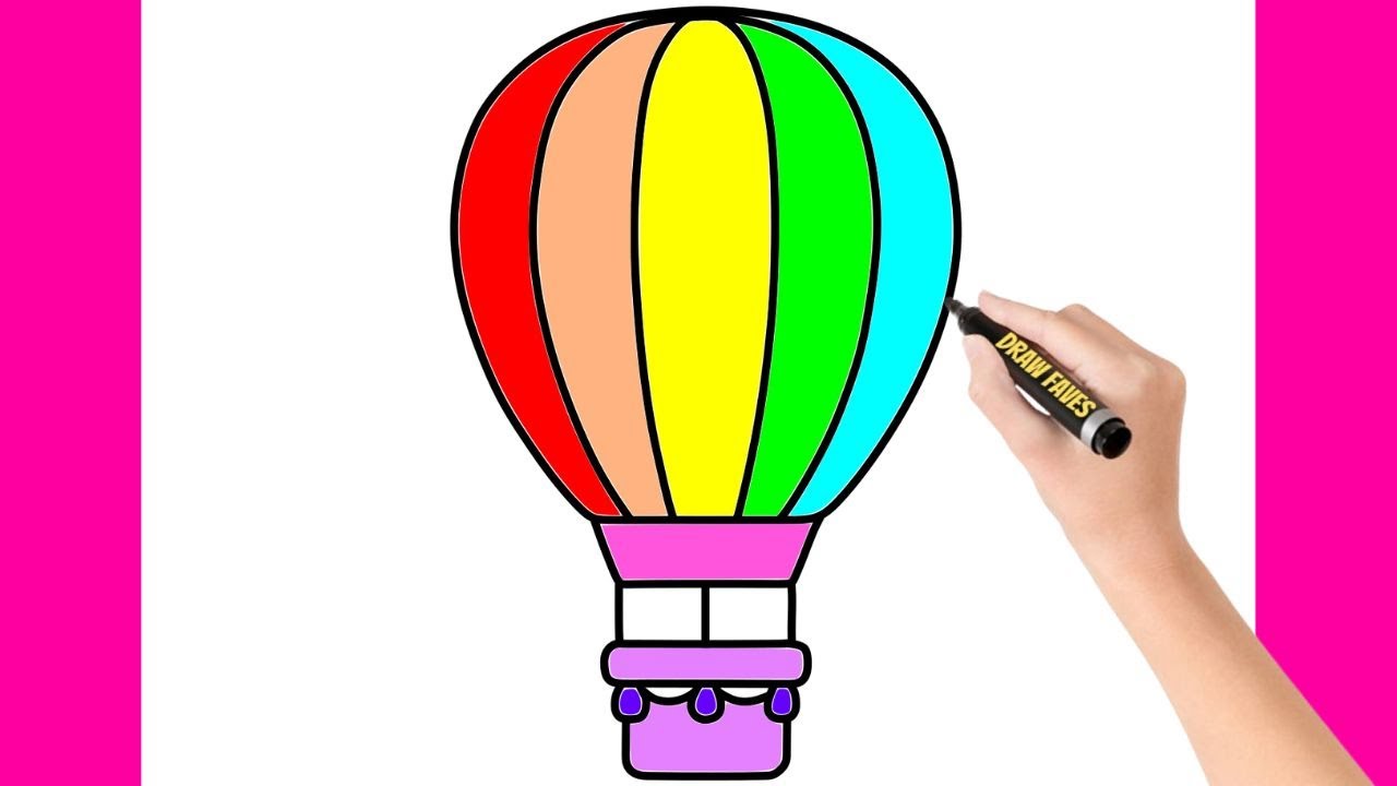 How to Draw a Hot Air Balloon | Air Balloon Drawing Step By Step - YouTube