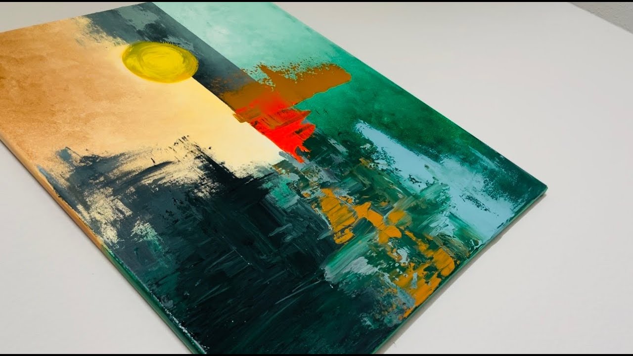 Enjoy Relaxing Process of Making Abstract Painting on a Large Canvas # ...