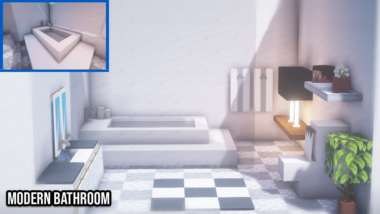 🔨Minecraft || Modern Bathroom || Design/Tutorial🚽 - YouTube