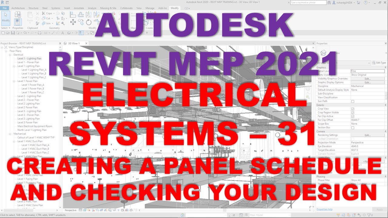REVIT MEP 2021 - ELECTRICAL SYSTEMS - 31 CREATING PANEL SCHEDULE AND ...