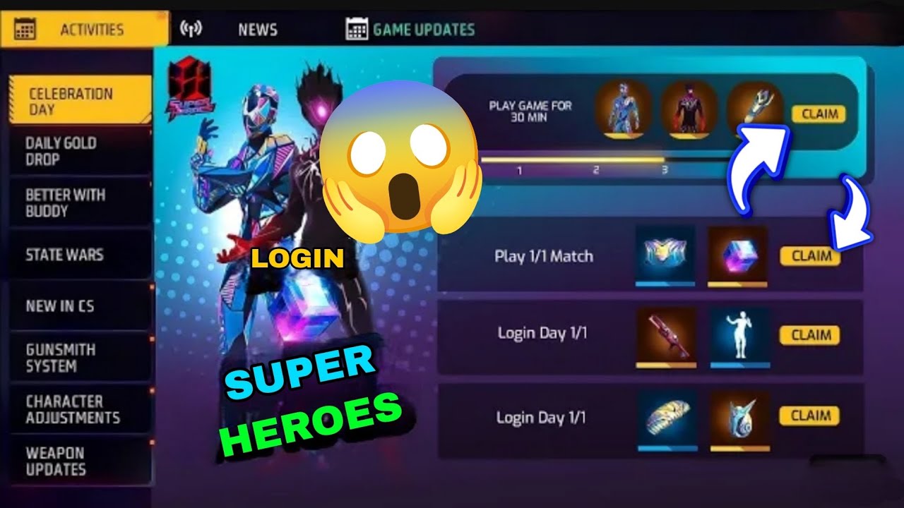 SUPERHERO EVENT FULL DETAILS | FREE FIRE NEW EVENT |FF NEW EVENT | FF ...