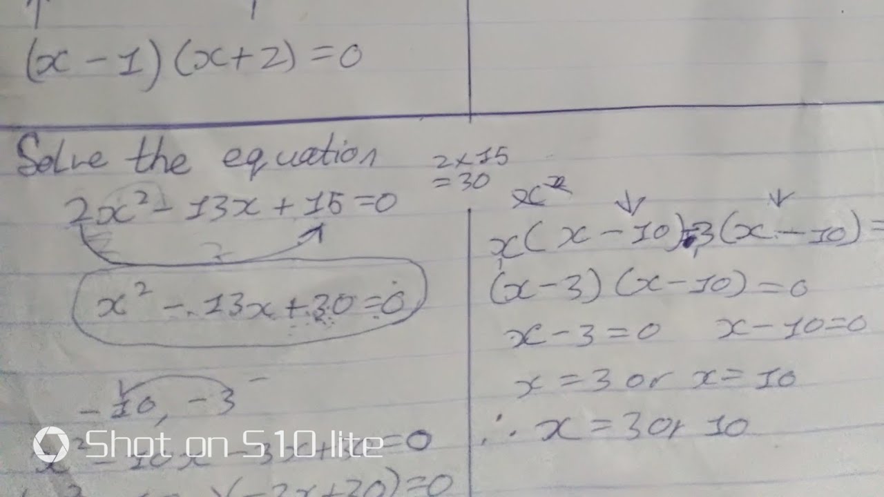 Solving quadratic equations using factorization - YouTube
