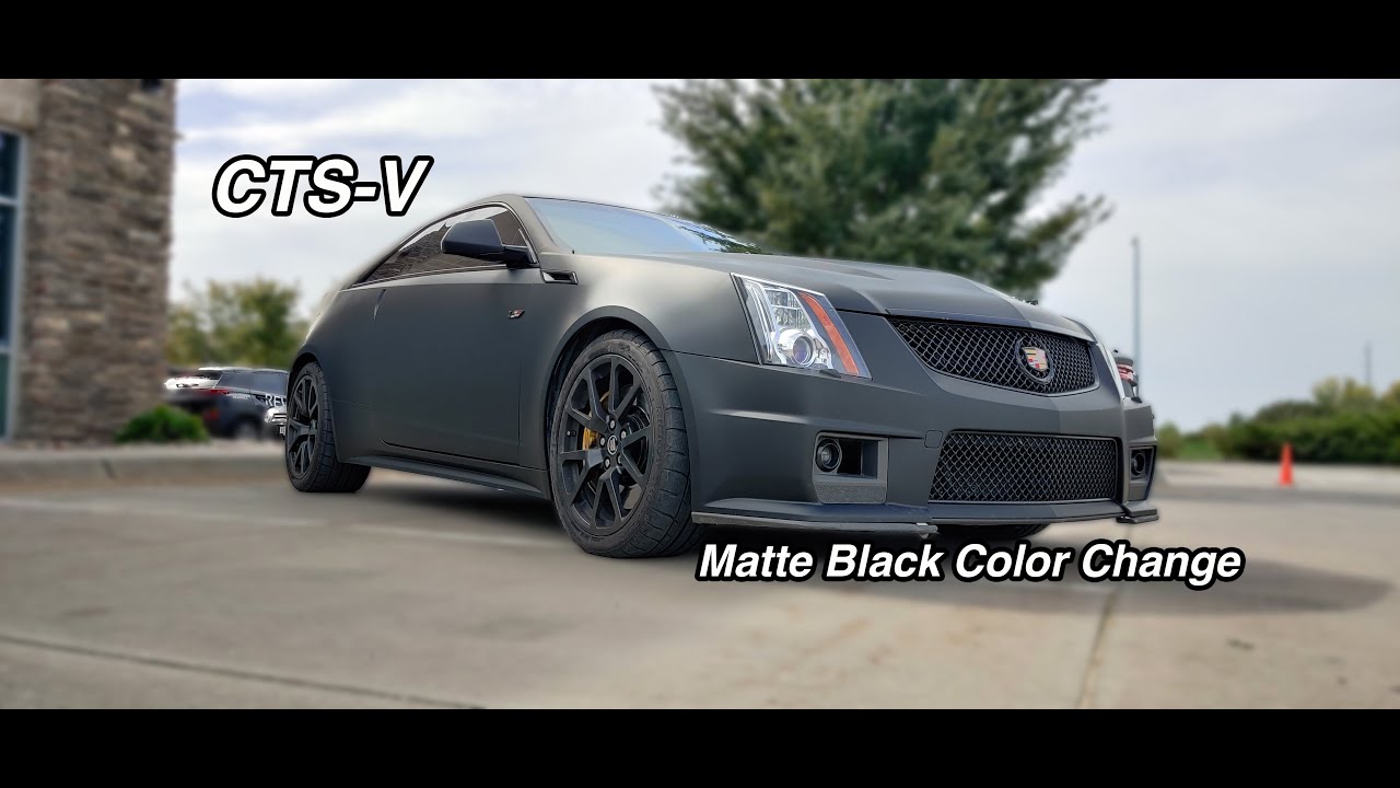 Matte Black Vinyl Wrapped Cadillac CTS-V #shorts - YouTube