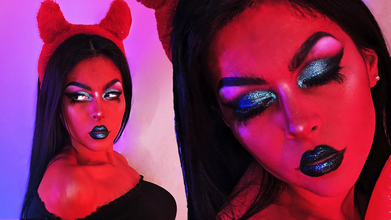 EXTRA GLAM DEMON/DEVIL Makeup Look - YouTube