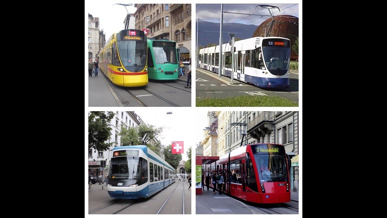 Vidéo spéciale sur les Tramways des TPG, VBZ Züri-Linie, BERNMOBIL, BVB ...