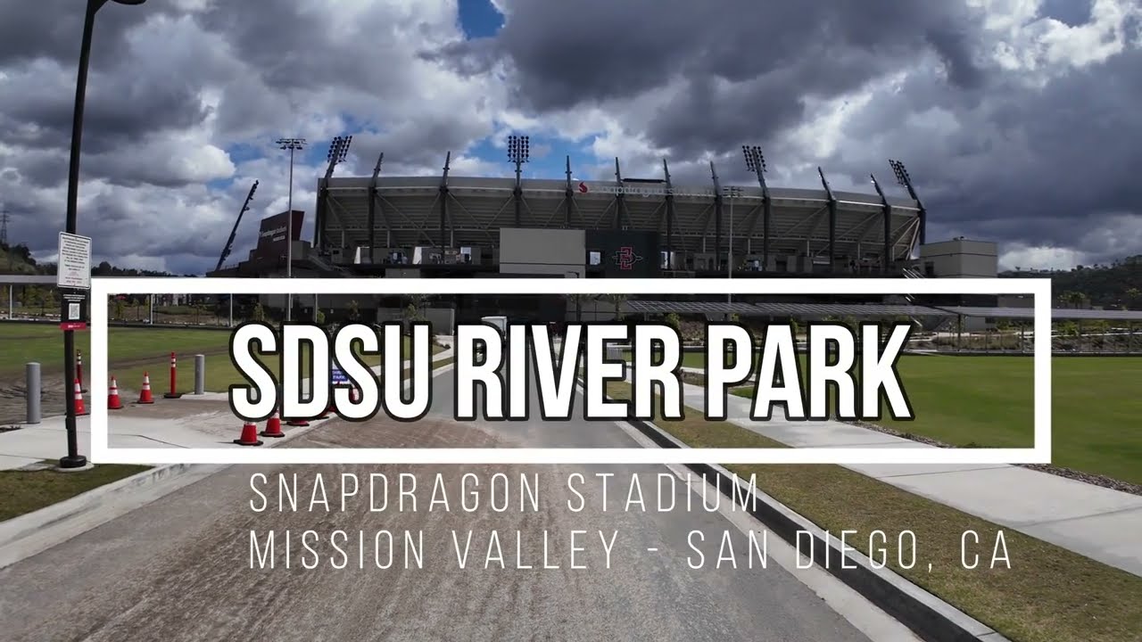 Snapdragon Stadium River Park - 4K Virtual Walk - Mission Valley, San ...