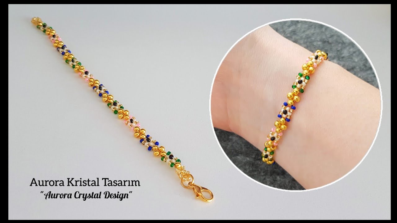 Kolay bileklik yapımı. Easy thin bracelet making. Beaded bracelet ...