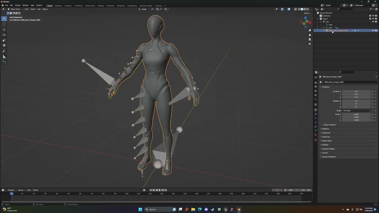 Skeletal Mesh export/import between Unreal and Blender with correct scale! Scaling issue solved ...