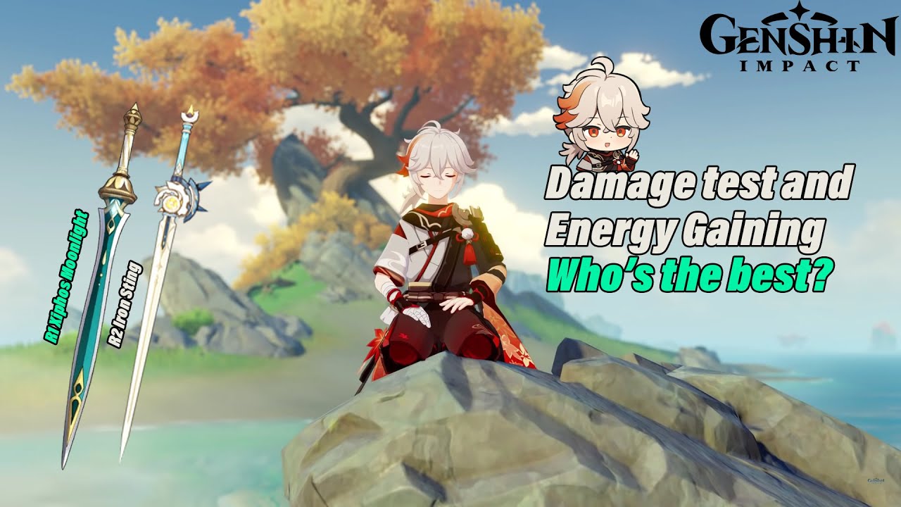 Comparing Xiphos Moonlight and Iron Sting sword | Genshin Impact - YouTube