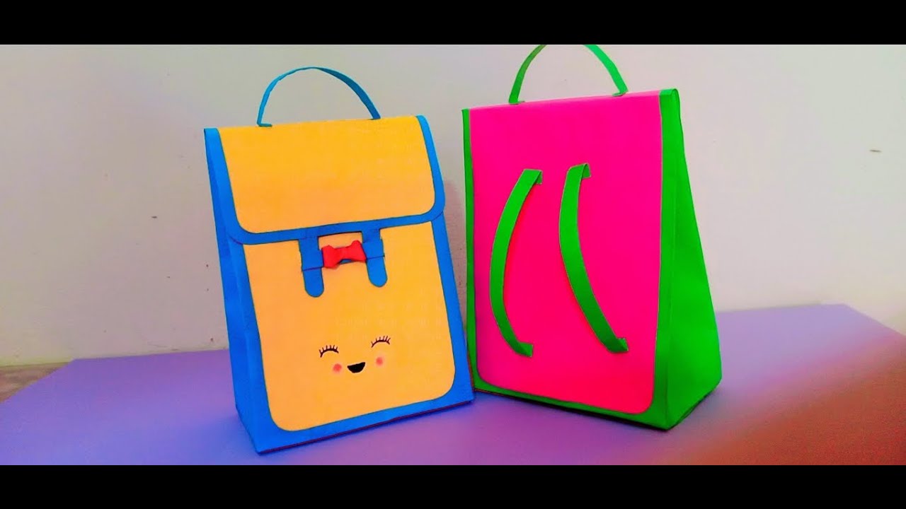 Maryam made paper craft diy paper bags paper bags cute bags - YouTube
