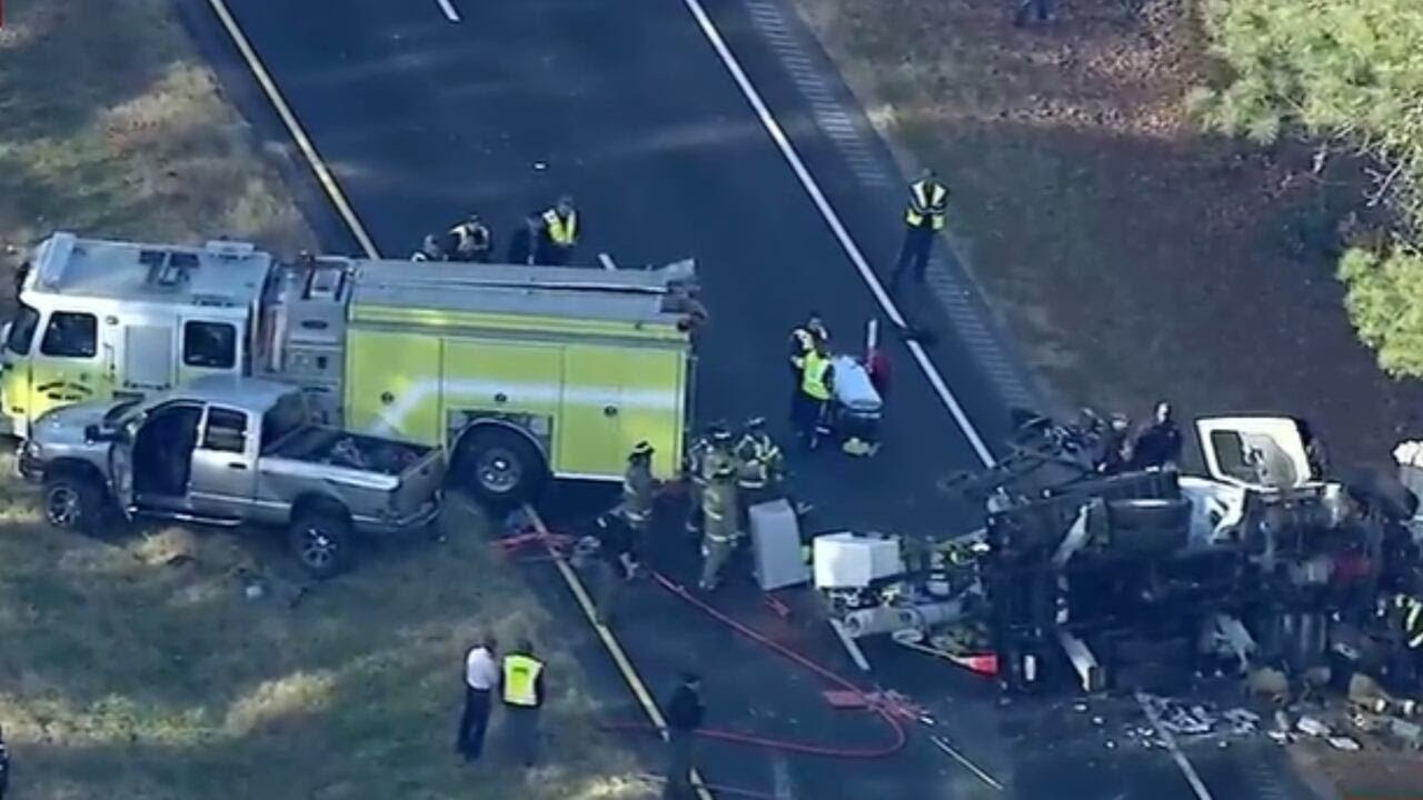 2 injured in crash involving fire truck in Spalding County - YouTube