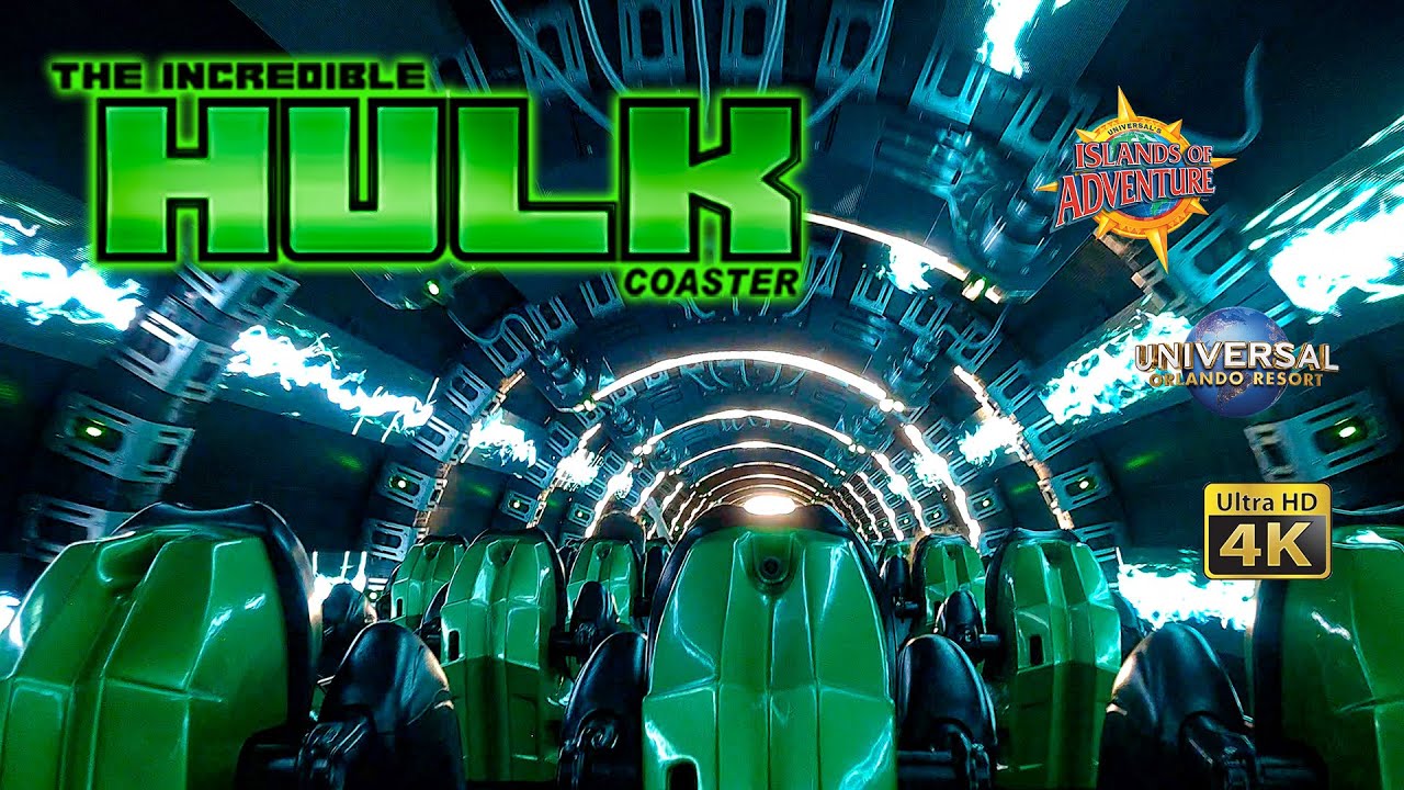 October 2023 The Incredible Hulk Coaster On Ride Back Seat 4K POV ...