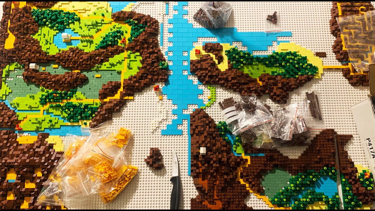 Tribute recreation of Zelda 2 world map using Lego - YouTube