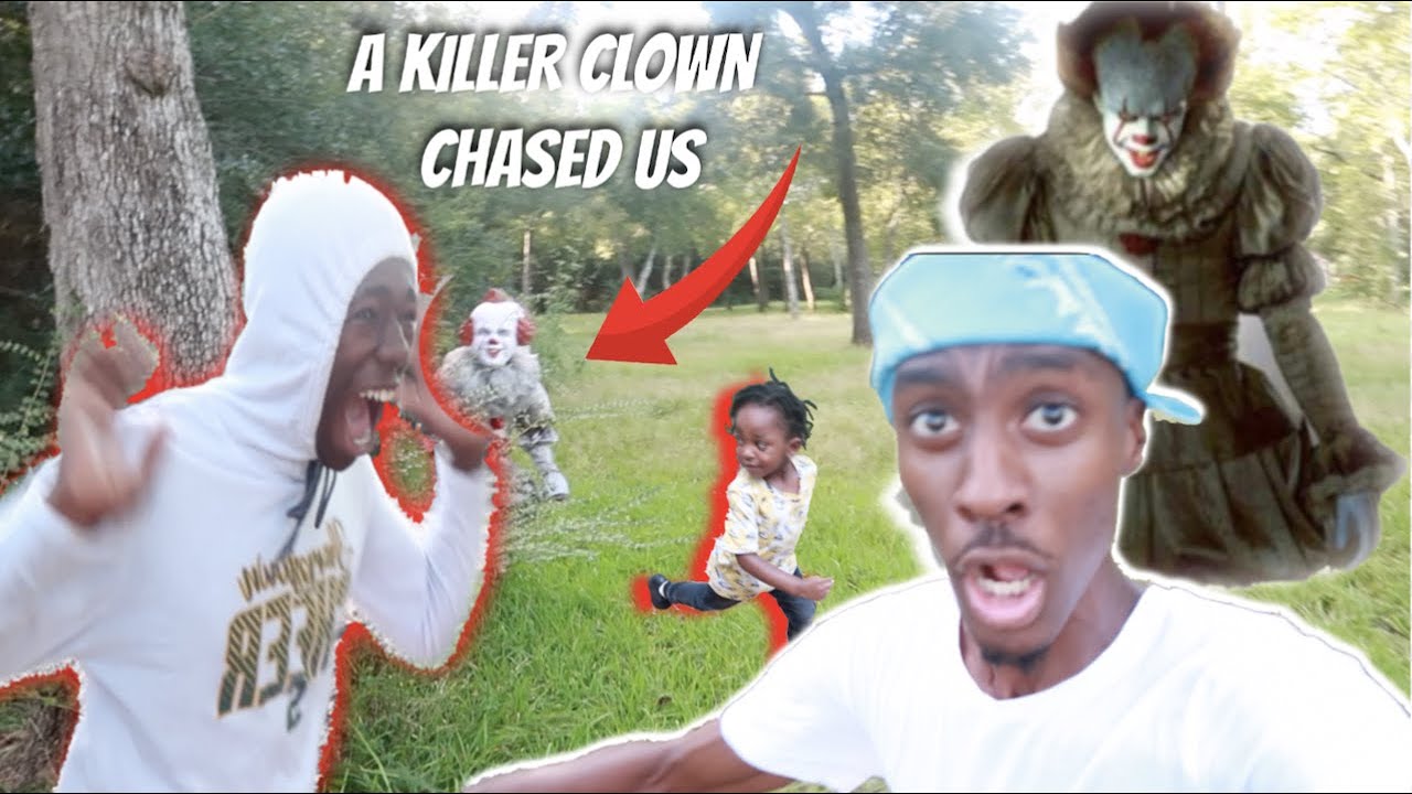 WE GOT CHASED BY A KILLER CLOWN IN THE WOODS!!!😱 - YouTube