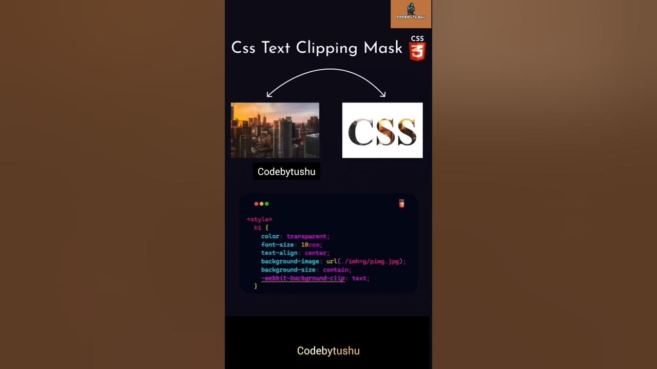 Master Css Text Masking And Clipping Effects Html Css Codebytushu Coding Youtube