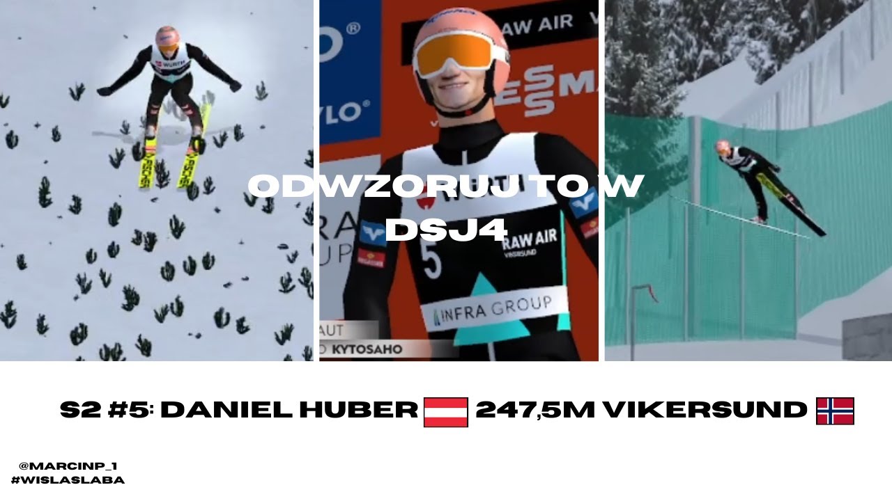 Odwzoruj to w DSJ4 (S2: #5) Daniel Huber 247,5m Vikersund 2024 - YouTube