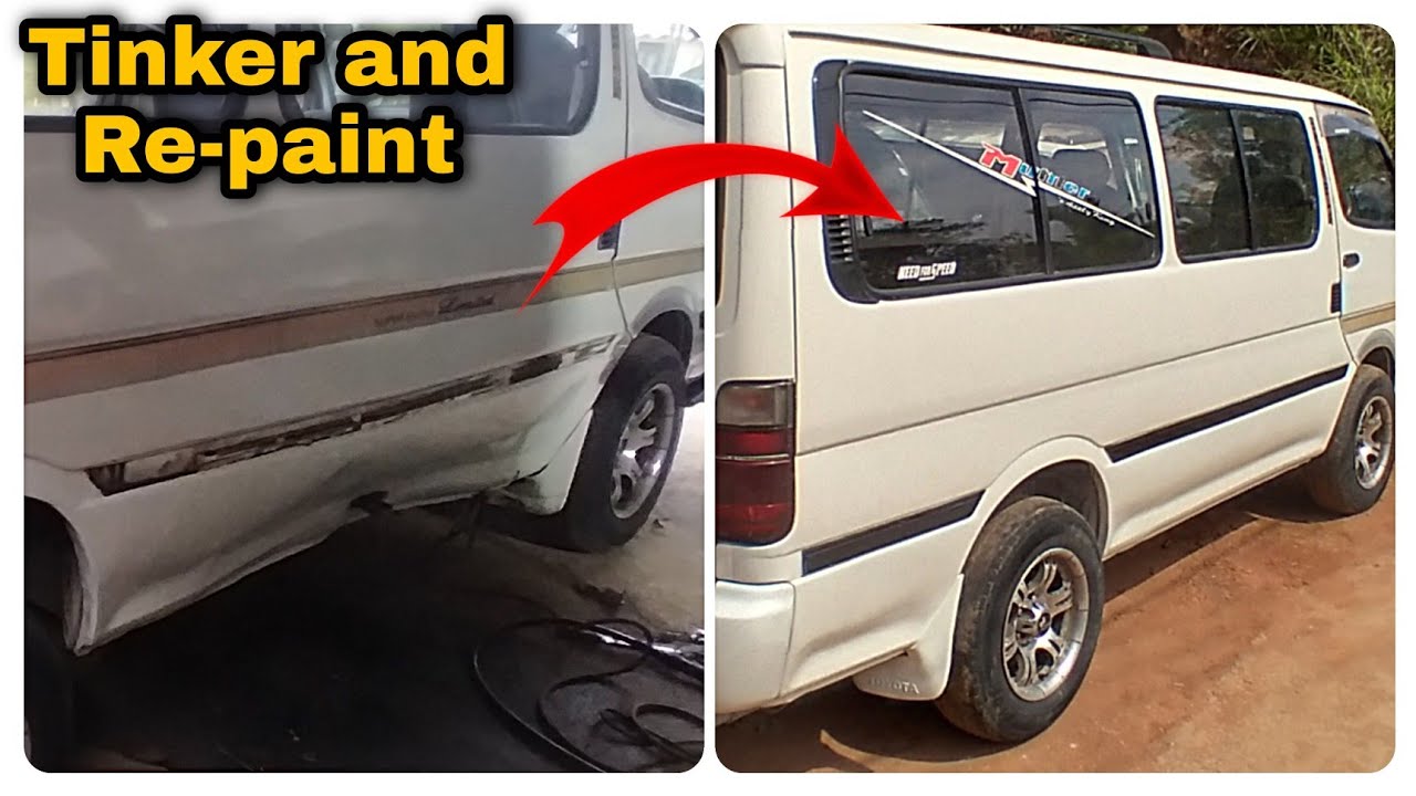 Toyota hiace accident fixing || Full video || Re paint || auto max ...