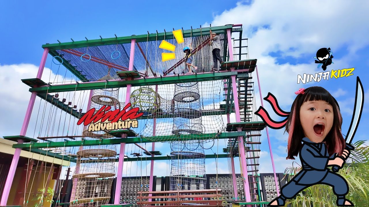 Harper Jadi Ninja, Main Ninja Playground Naik Sampai Atas Tinggi Banget - YouTube