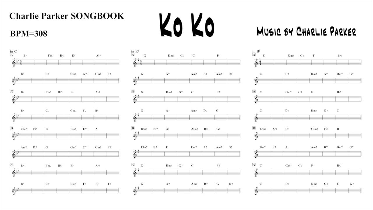 【Ko Ko/ Charlie Parker】Backing Track (BPM 308) - YouTube