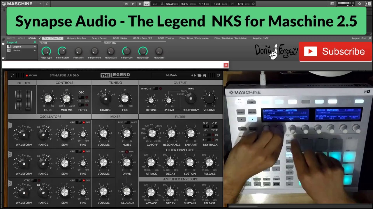 Synapse Audio The Legend FREE NKS template for Maschine 2.5 - YouTube