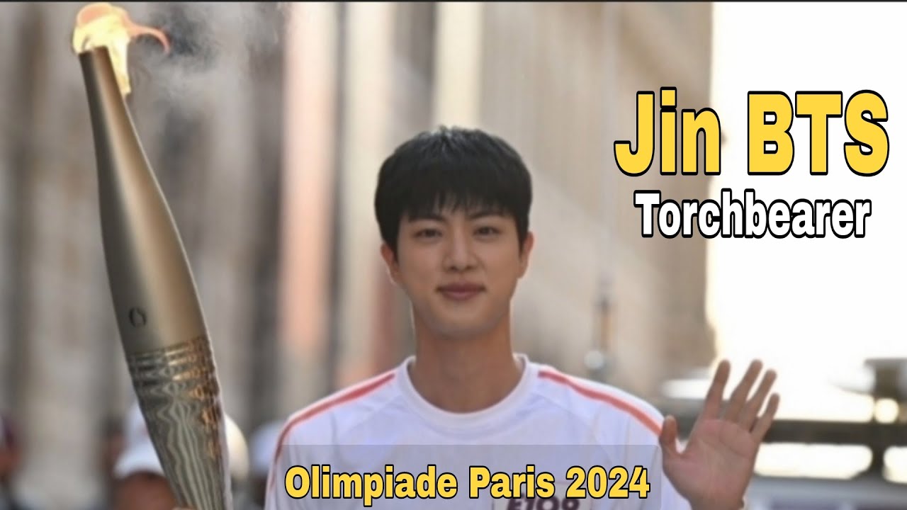 Jin BTS Olimpiade Paris 2024 torchbearer , Museum Leuvre..! - YouTube