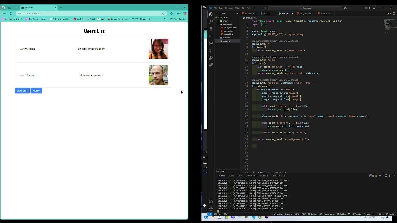 Flask App creating and displaying List - YouTube