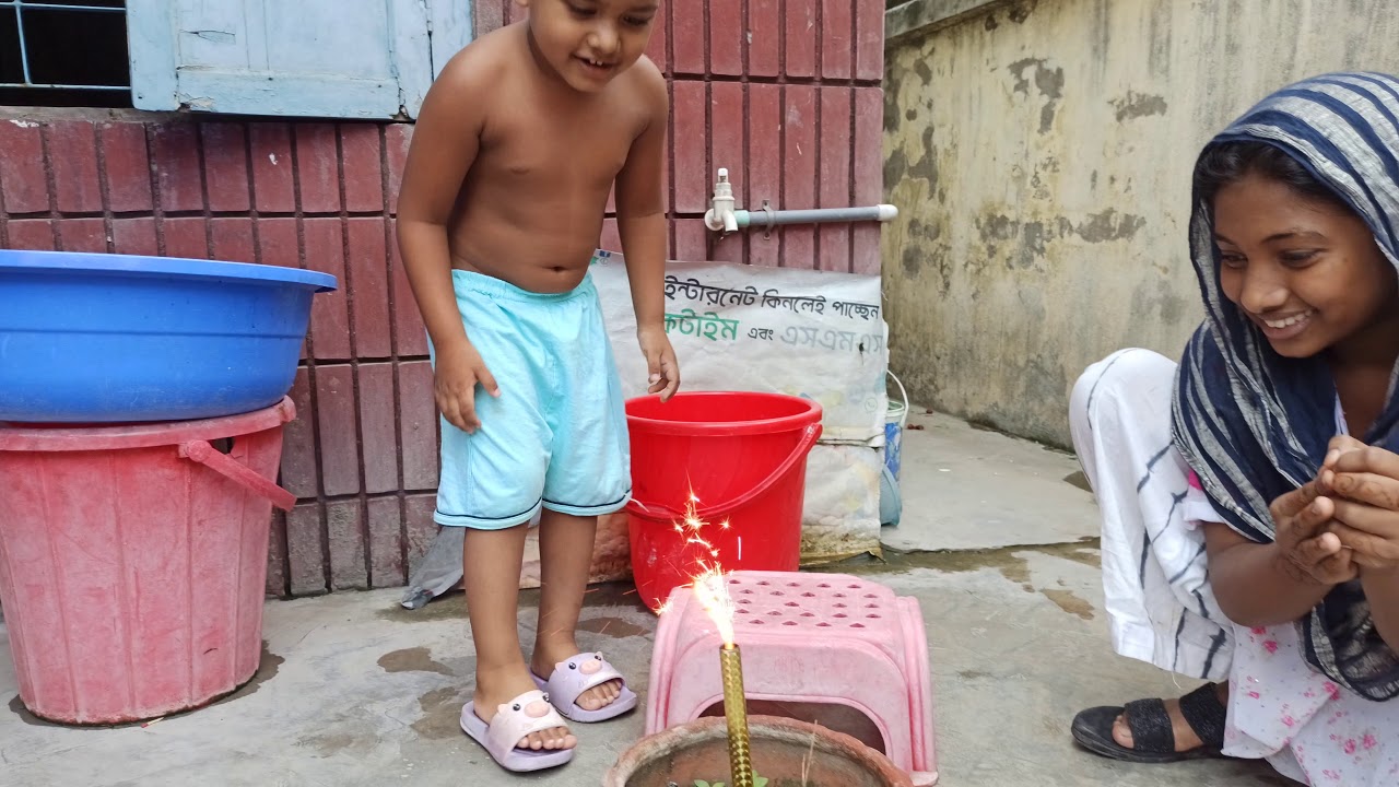 Kid playing with magic bomb - YouTube