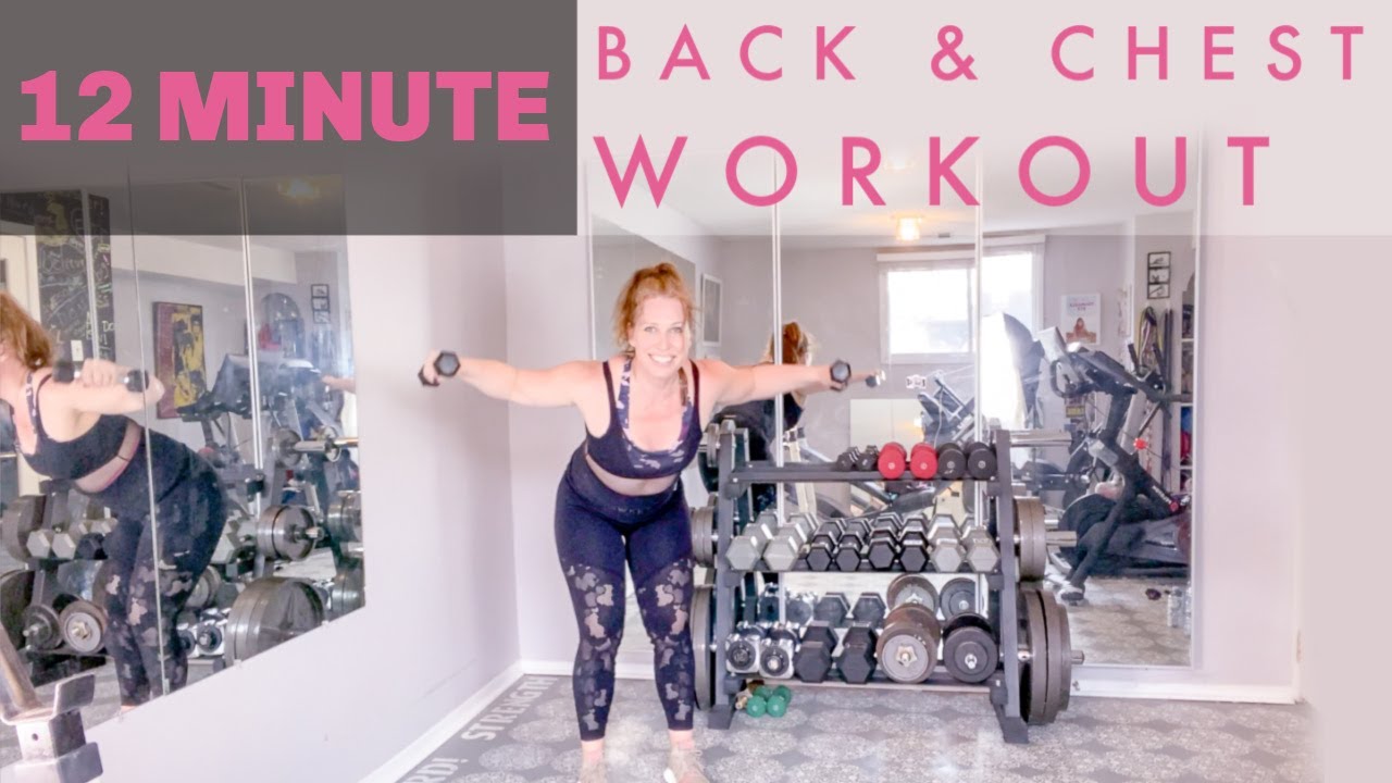 12 MINUTE BACK & CHEST WORKOUT with cardio bursts (using dumbbells ...
