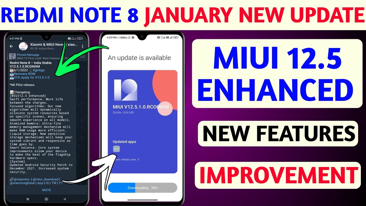 Redmi Note 8 MIUI 12.5 Enhanced Update - Redmi Note 8 New Update ...