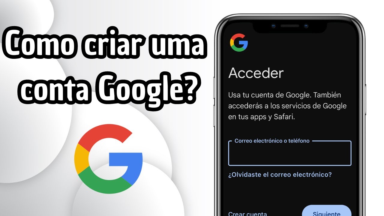 Como criar uma conta Google? | passo a passo - YouTube