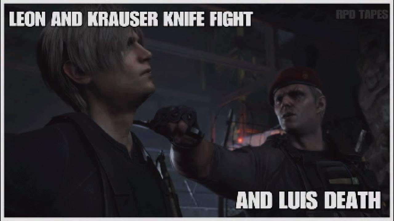 LEON AND KRAUSER KNIFE FIGHT AND LUIS DEATH |RESIDENT EVIL 4 REMAKE ...