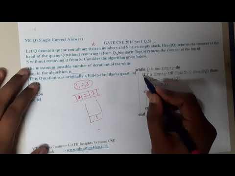 GATE CSE 2016 SET 1 Q 51 || Stacks and Queues || Data Structure || GATE Insights Version: CSE ...