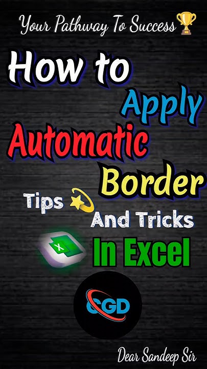 How to apply automatic border in excel sheet tips and tricks 💯💫 # ...