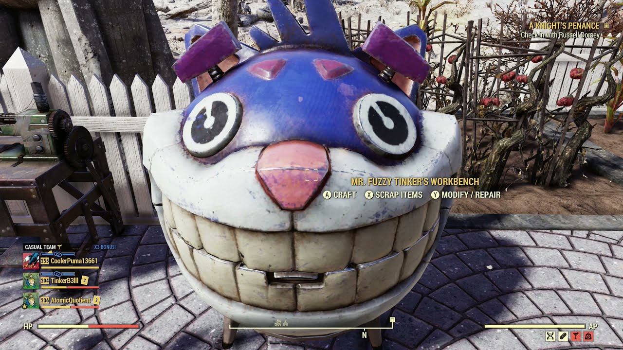 Fallout 76 - Mr Fuzzy Tinker's Workbench Skin Demo - YouTube