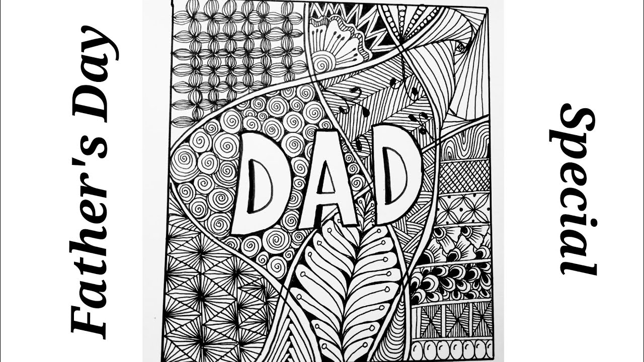 Father's day special! Doodle pattern | Zentangle pattern |#draw - YouTube
