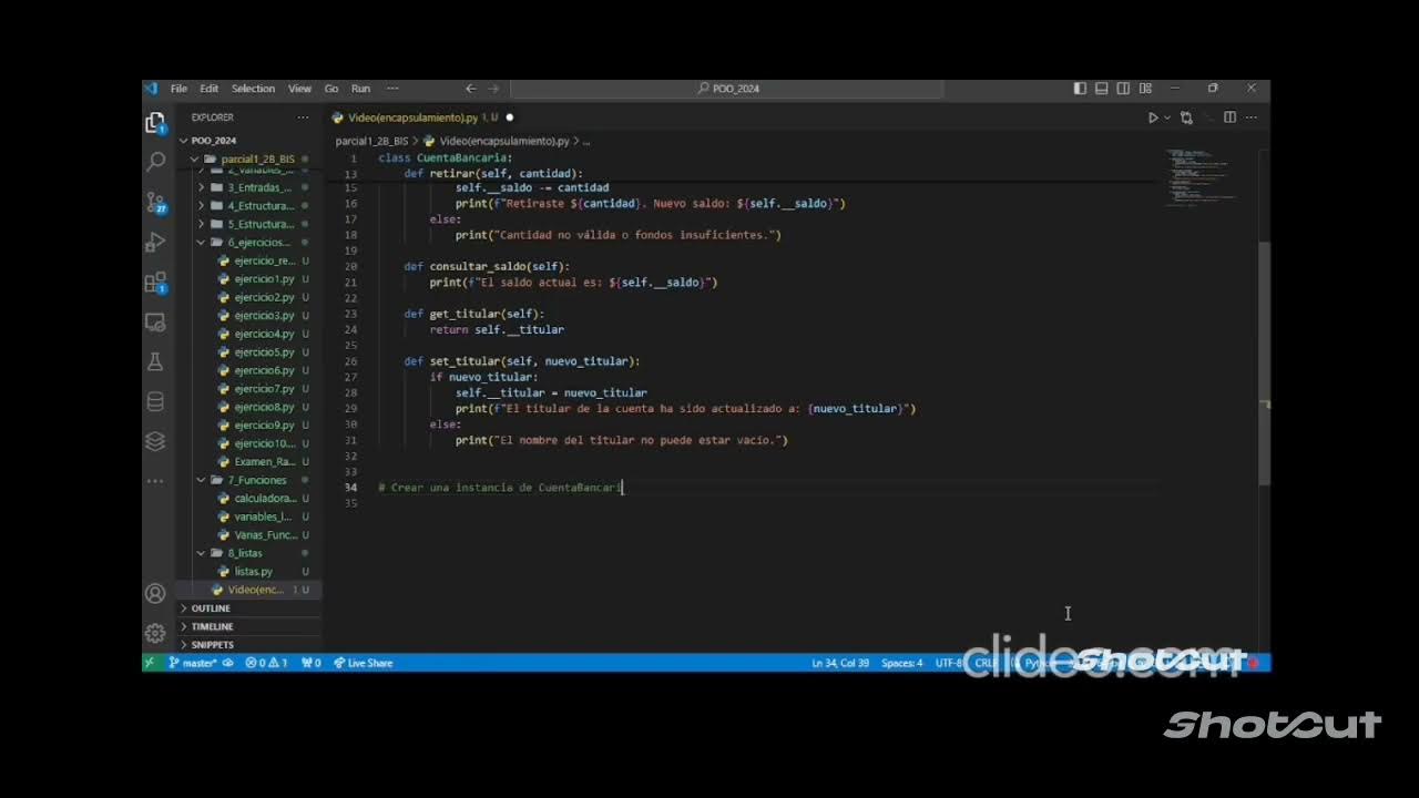 Encapsulacion en python - YouTube