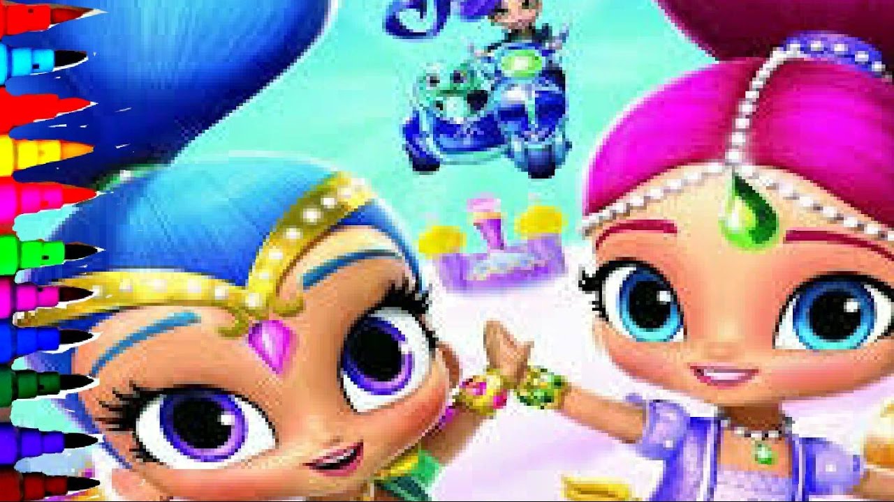 SHIMMER and SHINE The Magic Genie Coloring Book Pages Nickelodeon ...