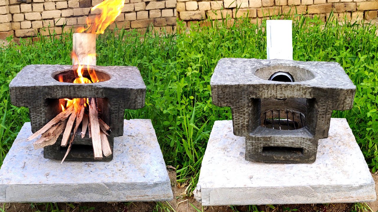 Making Smokeless Cement stove from carton | Diy Rocket Stove Designs ...