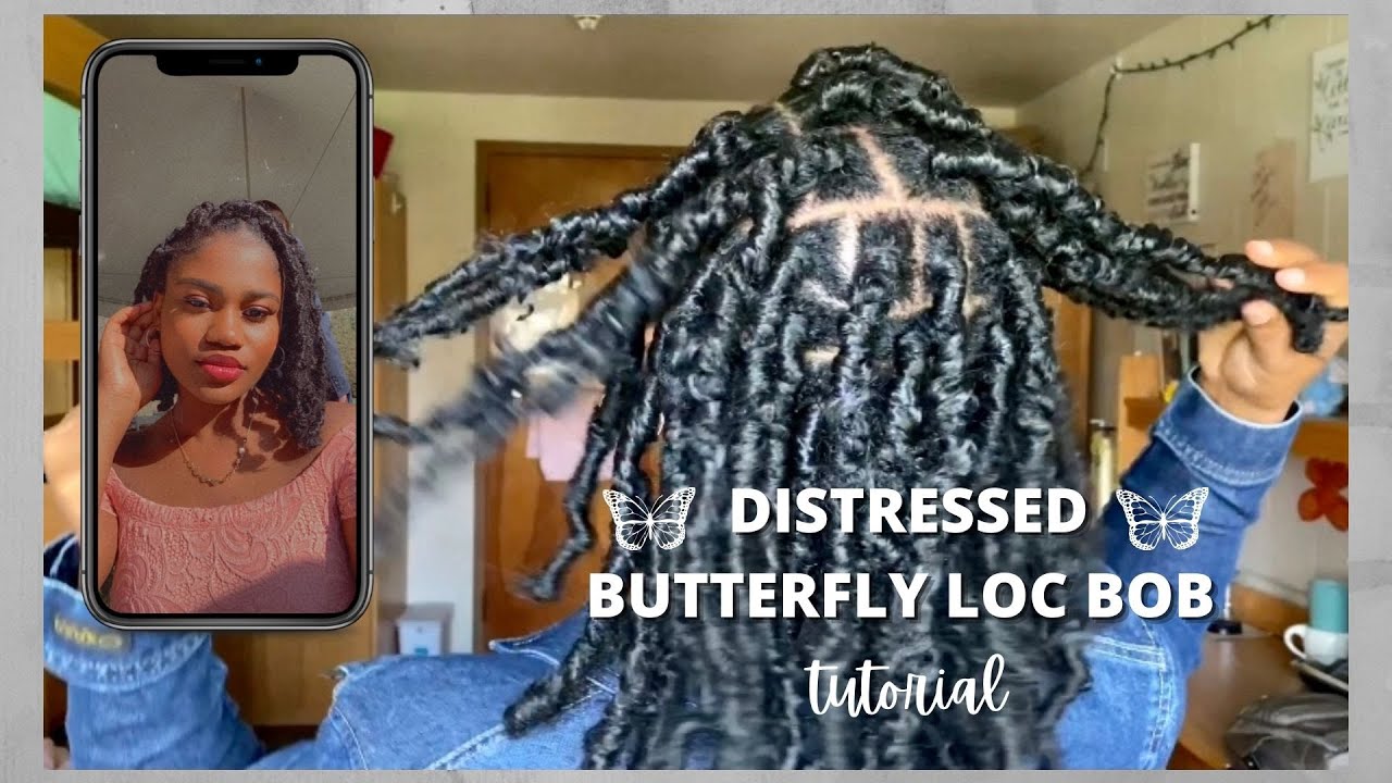 Easy Butterfly Loc Bob Tutorial on Type 4 Natural Hair | Lightweight ...