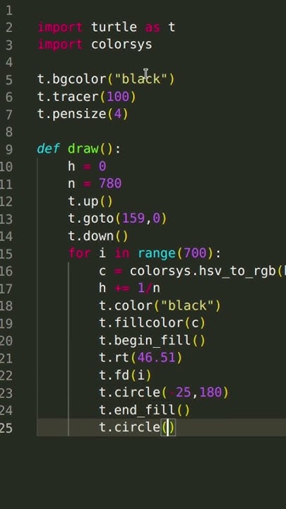Rotating Graphics Design Through Python Turtle Pythonshorts Codingshorts Pythonprojects