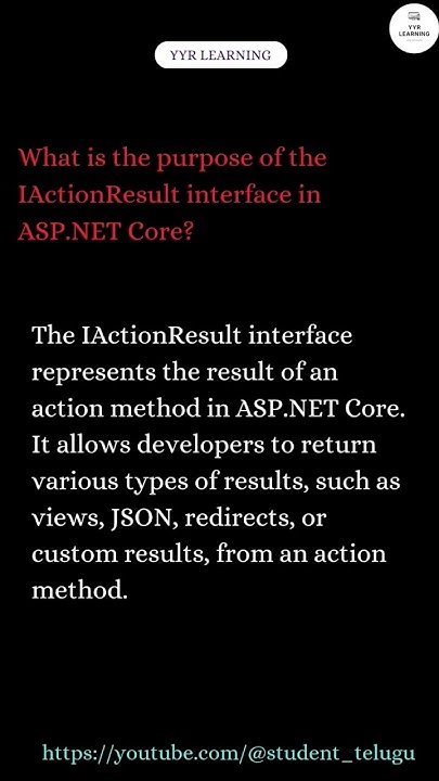 What is the purpose of the IActionResult interface in ASP.NET Core? #aspnetmvc - YouTube