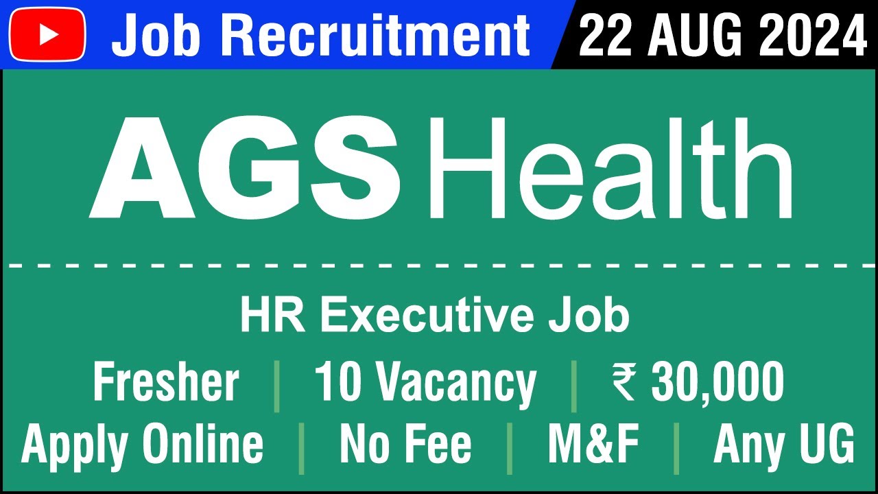 JOB | AGS Health Pvt. Ltd | Recruitment 22 AUG 2024 | Careers | Chennai, Vellore | in Tamil ...