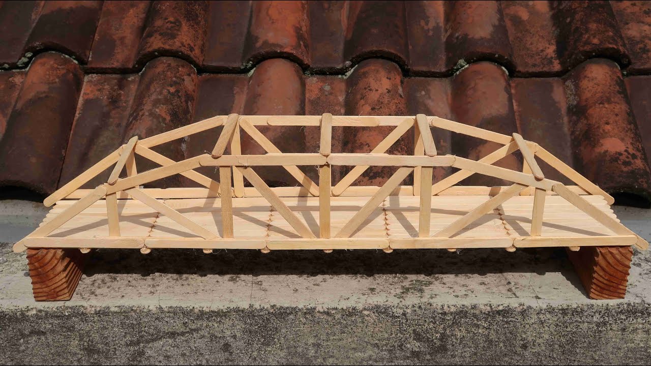 How to make a camelback truss bridge using popsicle sticks #235 - YouTube