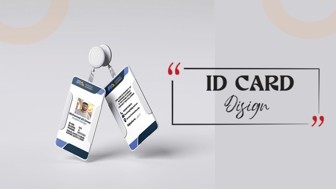 ID CARD DESIGN | SIDA LOO SAMEYO ID CARD DESIGNQAAB FUDUD #design # ...