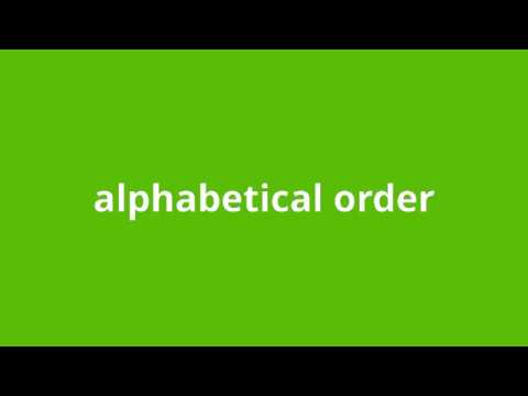 what is the meaning of alphabetical order. - YouTube